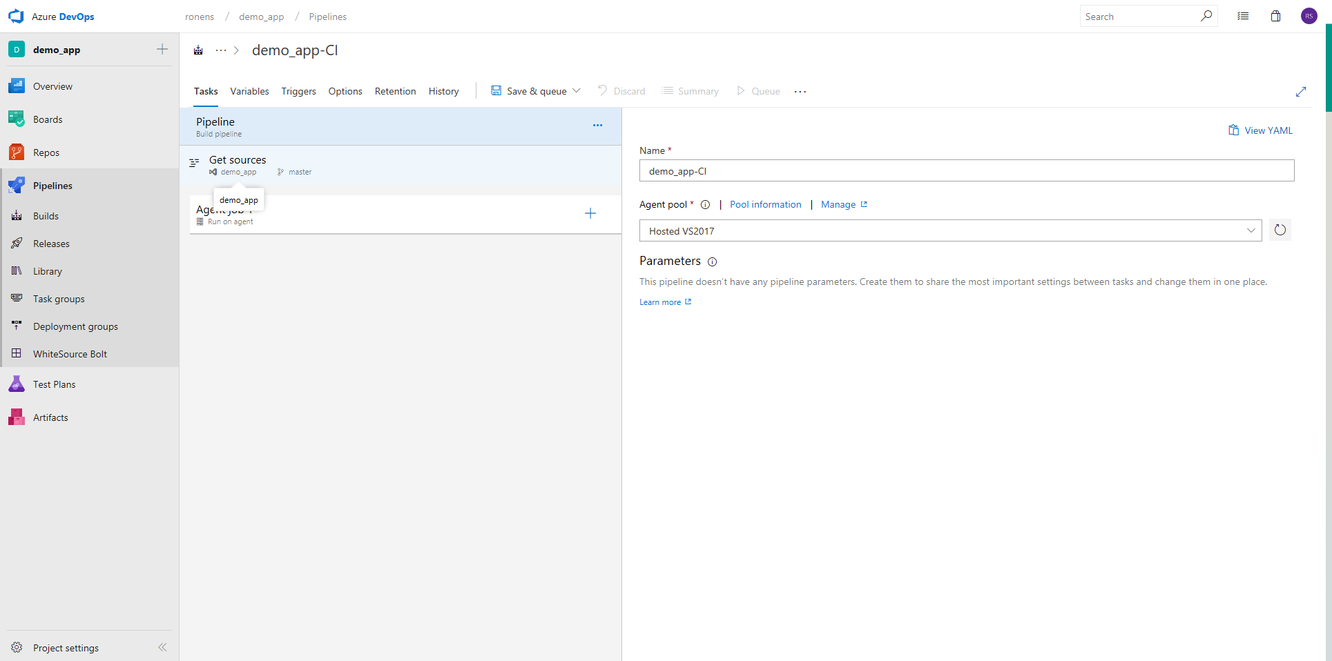 Microsoft Azure DevOps Services (UA) Integration
