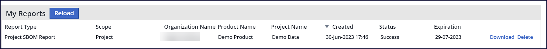 The SBOM Export Report