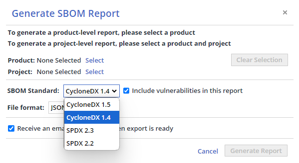 The SBOM Export Report