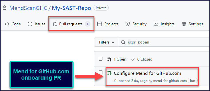Scan your custom code (SAST) with Mend for GitHub.com