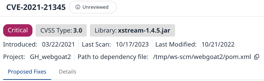 Review the top high-severity Dependency Findings within your Organization