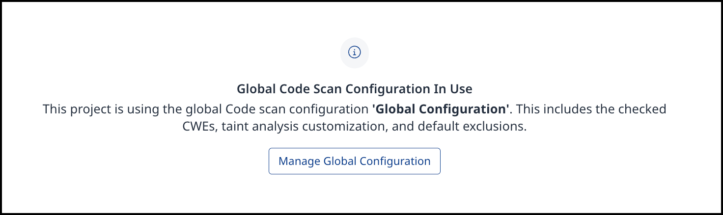 Create Code Scan Configurations per Project