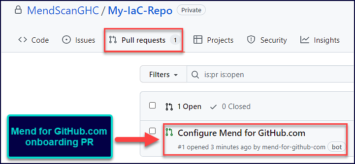 Scan your infrastructure as code (IaC) with Mend for GitHub.com