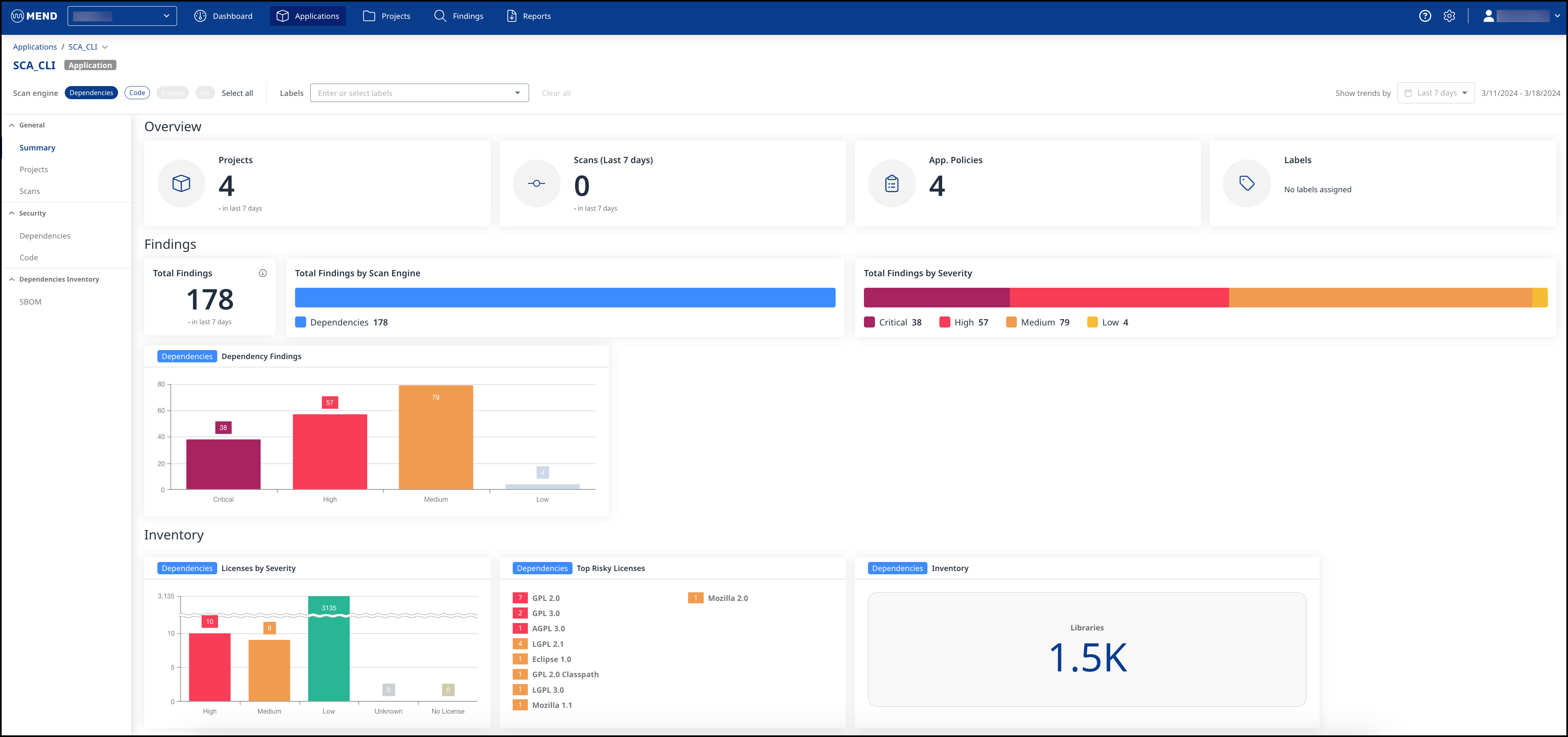 View the results of your Mend CLI SCA scan