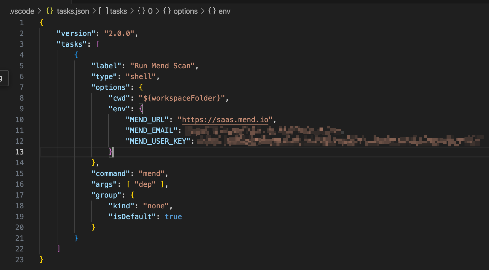 Implementing the Mend CLI in the IDE