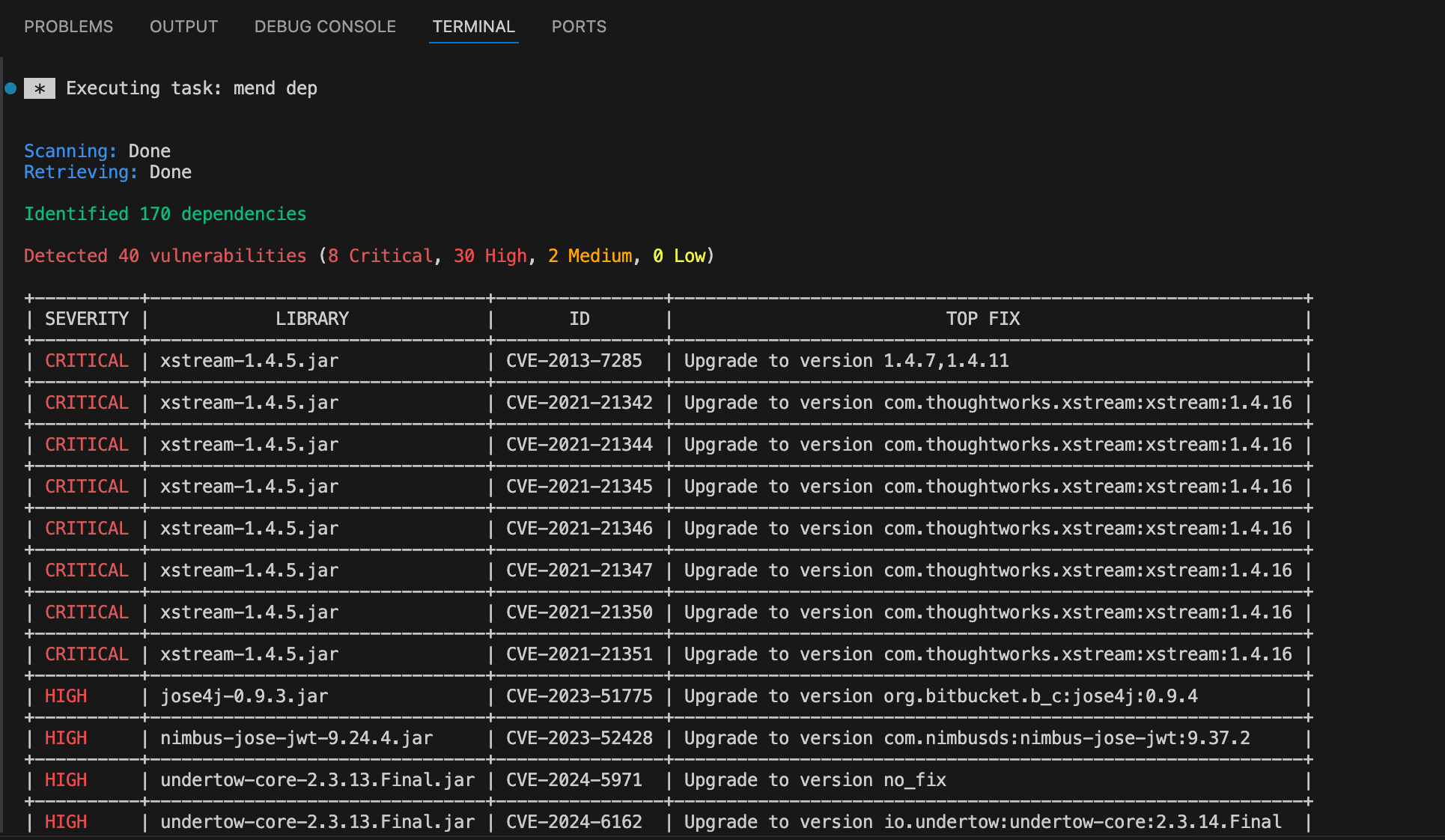 Implementing the Mend CLI in the IDE