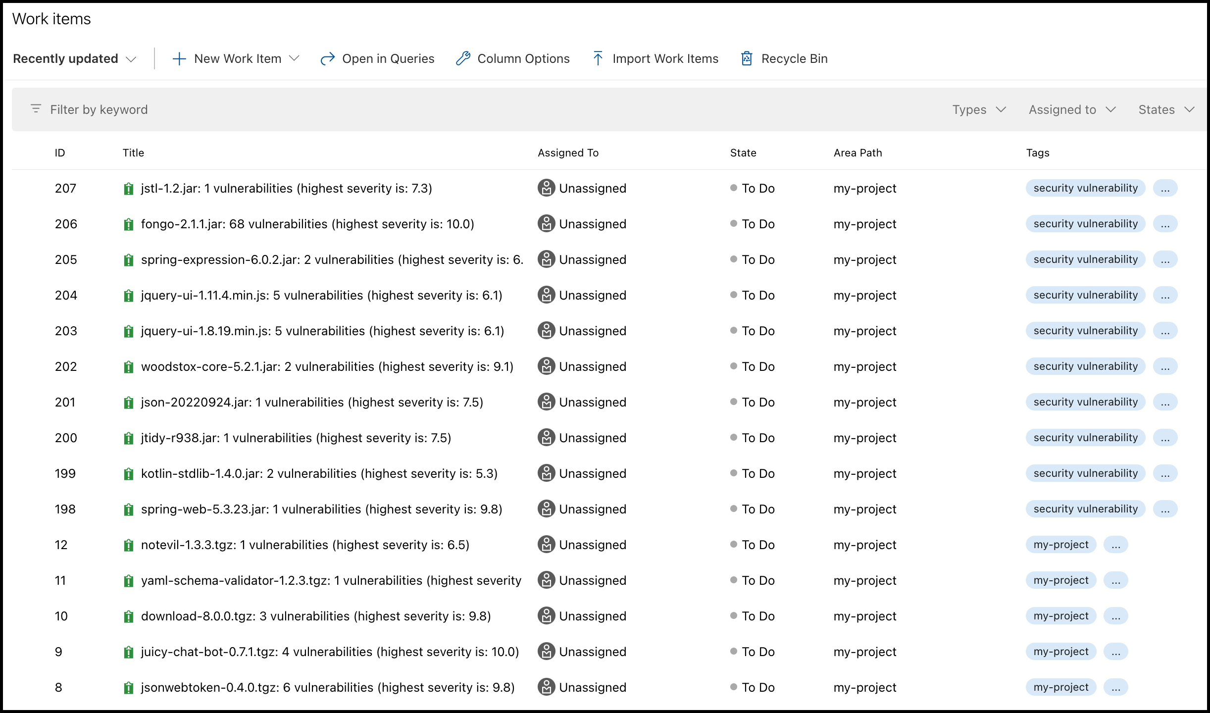 View the results of your Mend Developer Platform SCA scan in Azure DevOps