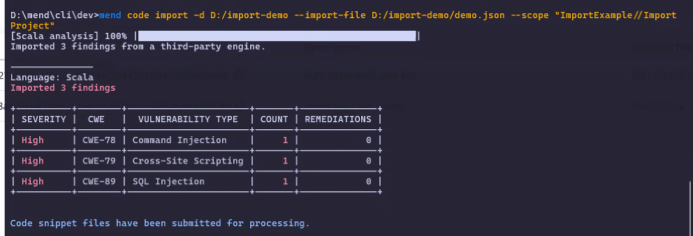 Integrate third-party Code Scan Results into Mend SAST